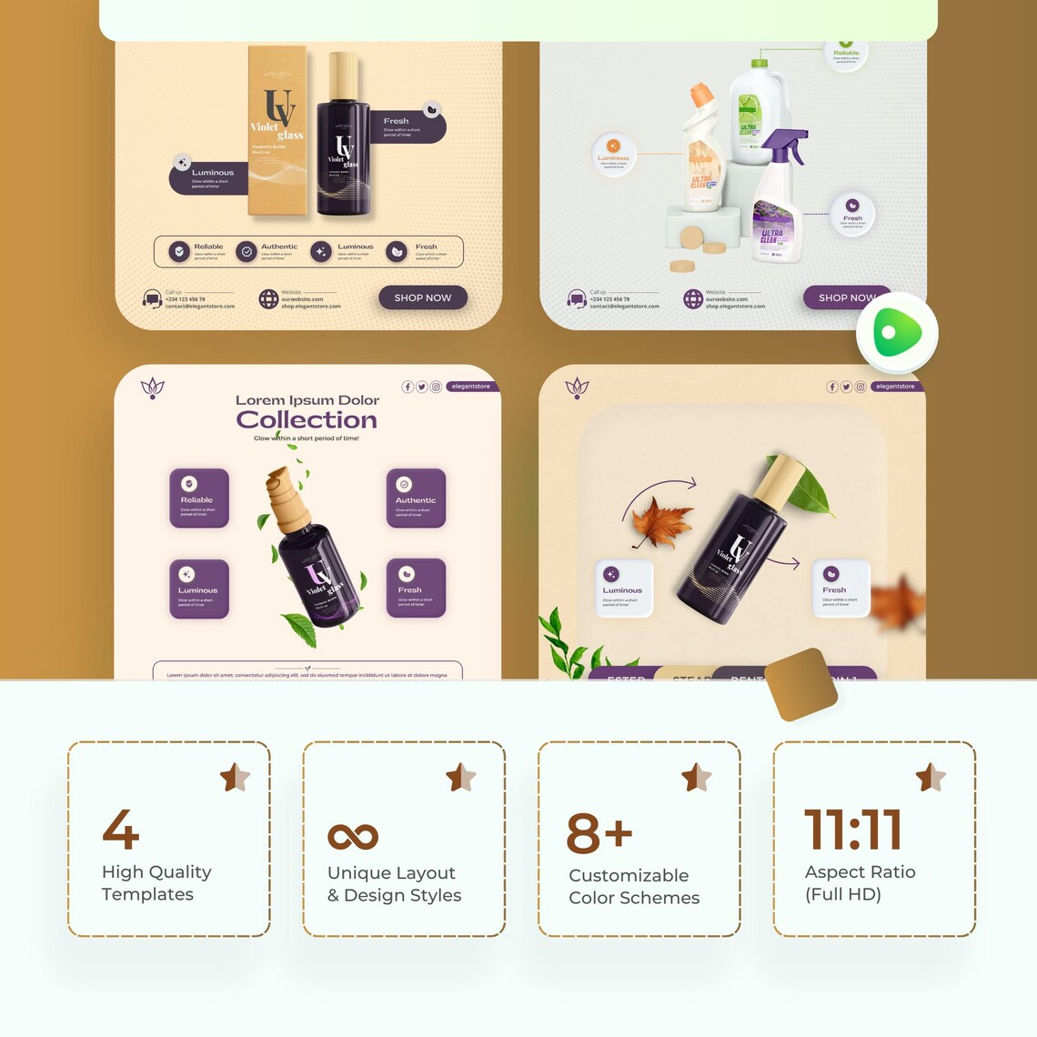 Glamour Style - Beauty Canva Templates - Etsy