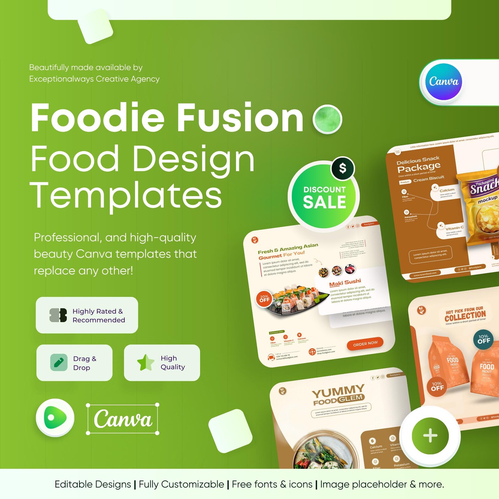 Foodie Fusion - Food Canva Templates - Etsy