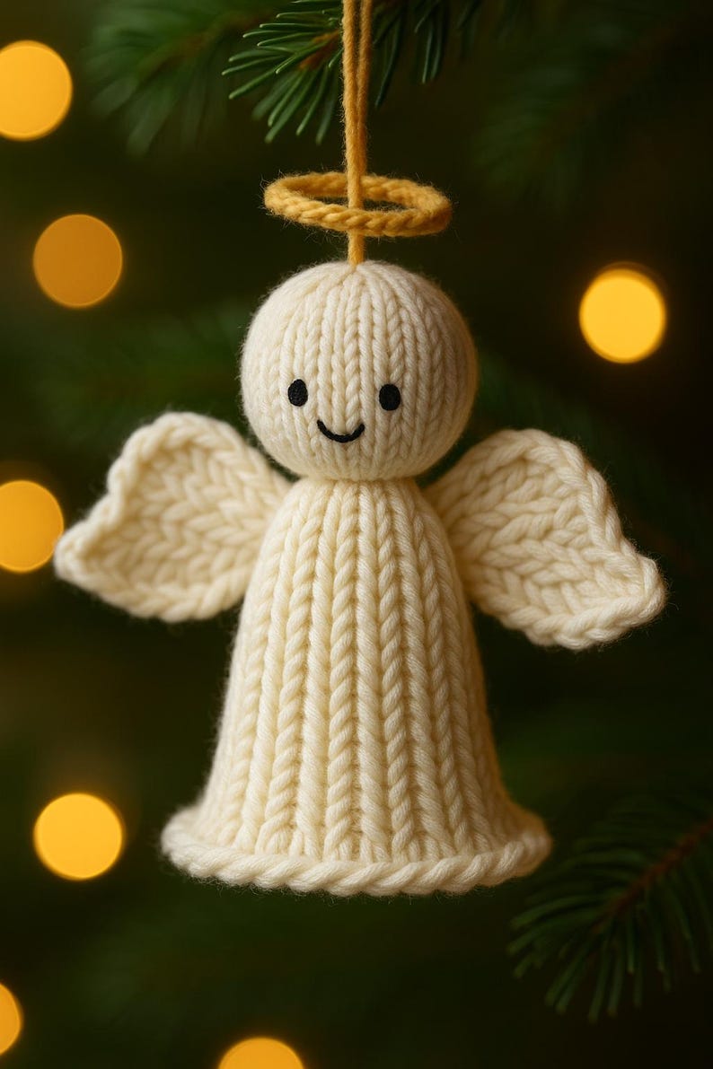 Knitted Angel Ornament Pattern | Snowlight Angel | Christmas Decoration ...