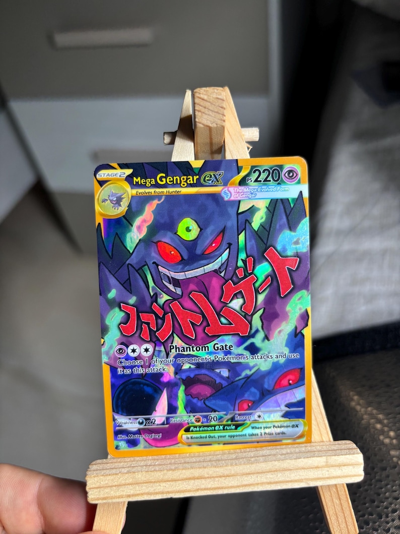 Mega Gengar Full Art Custom Pokémon Card – Gastly Evolution Line ...