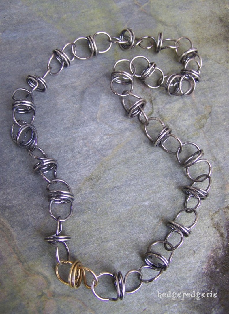 LINKED Sterling Silver Coil Necklace | Etsy