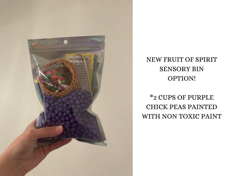 Fruit of the Spirit Sensory Bin Kit: Bible Verse Cards, Montessori Play ...