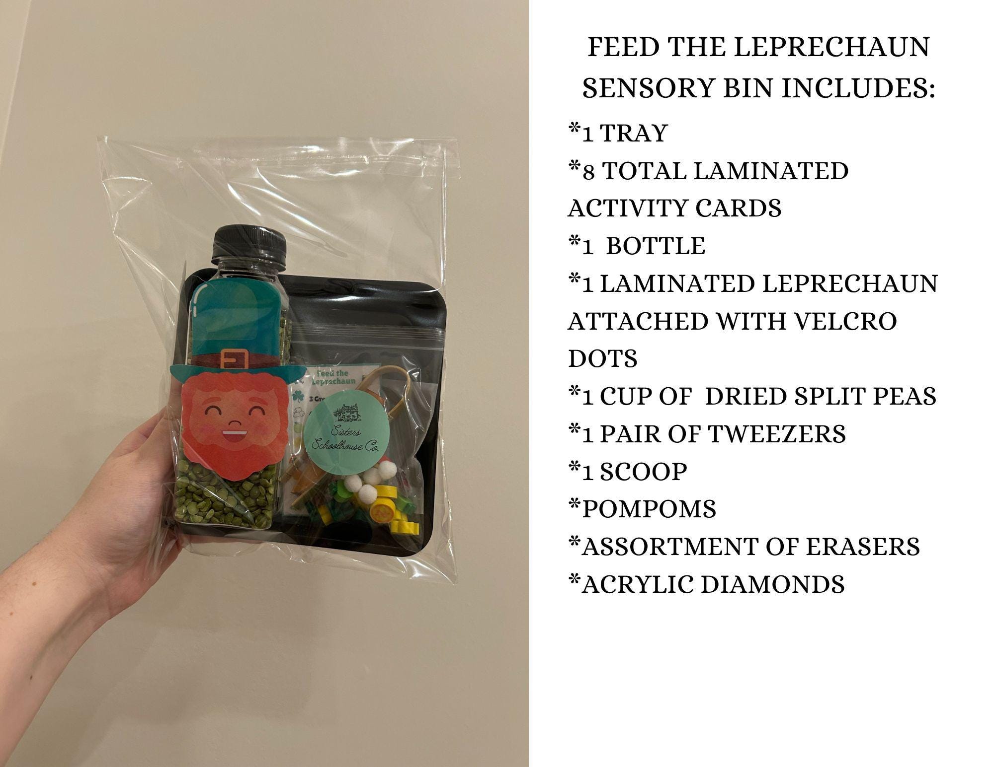 Feed the Leprechaun Sensory Bin Kit: Montessori Play, Action Cards ...