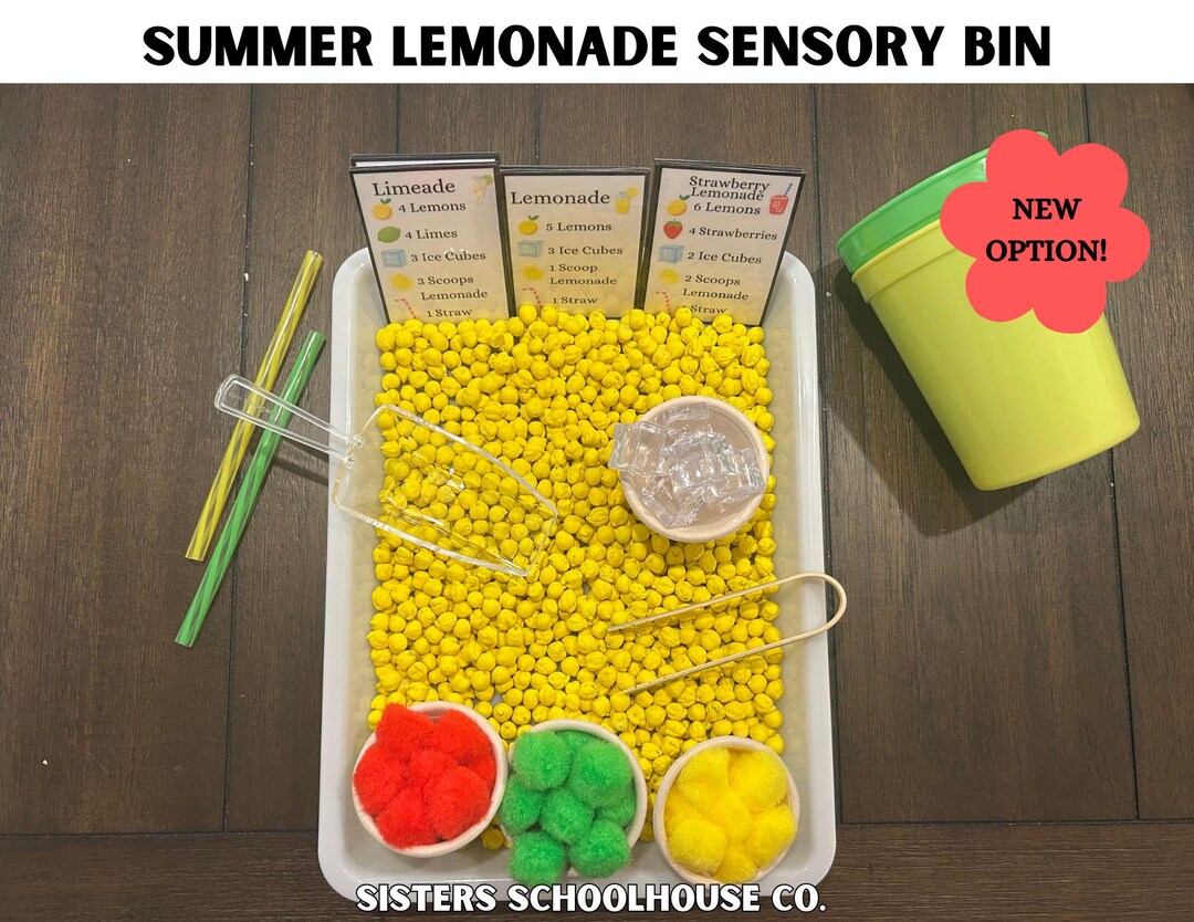 Lemonade Sensory Bin Kit: Montessori Activity With Recipe Cards - Etsy