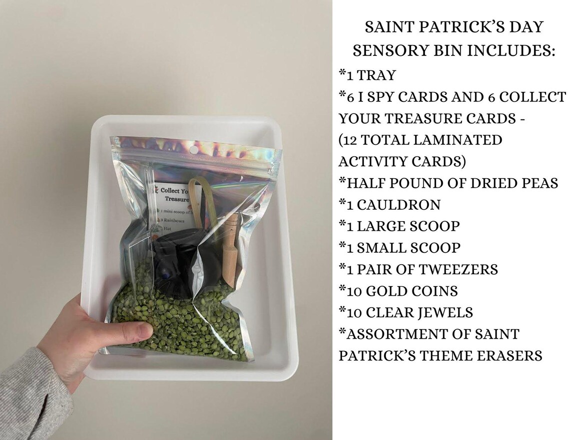 Interactive Saint Patrick's Day Sensory Bin Kit, I Spy and Collect Your ...