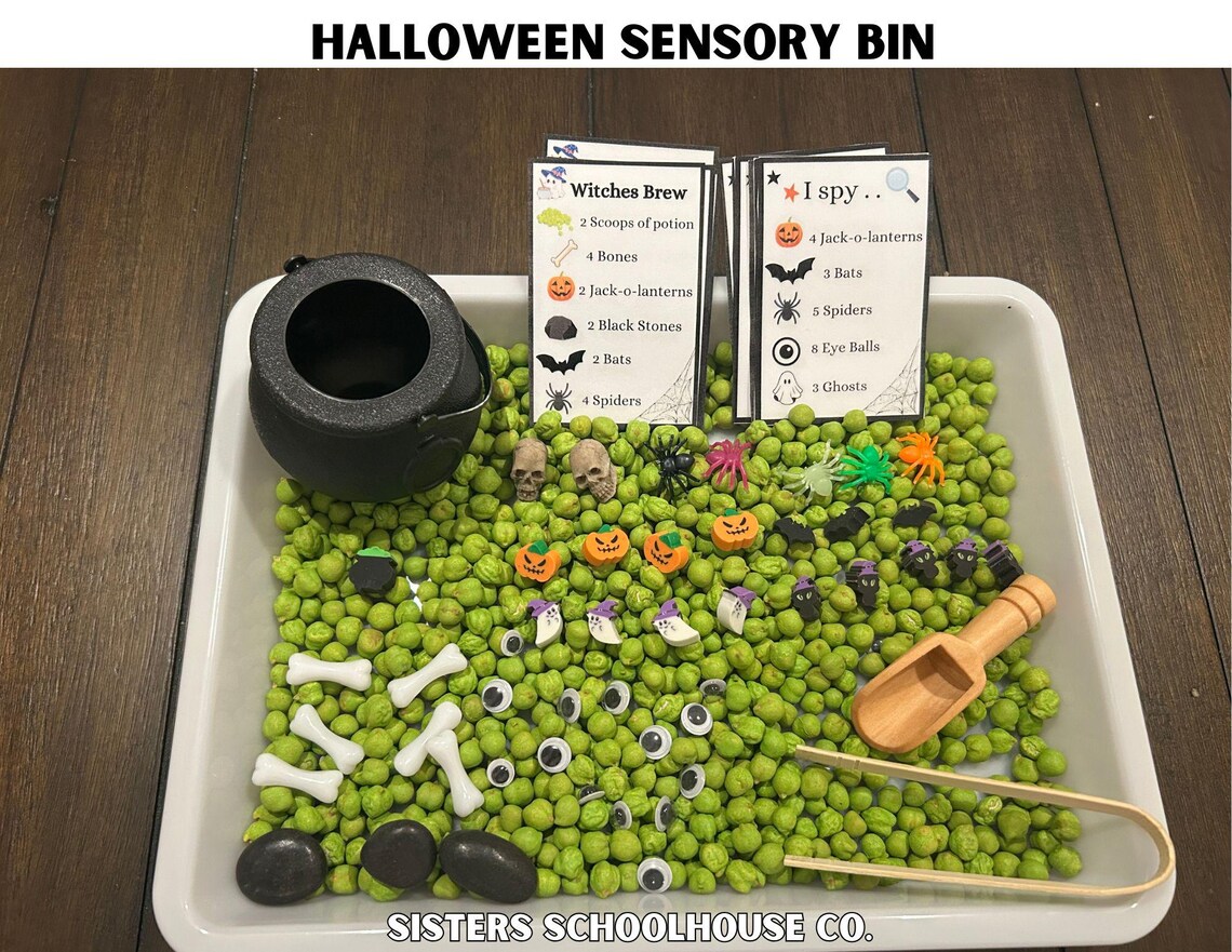 Halloween Witches Brew Sensory Bin: I Spy Game, Recipe Cards - Etsy