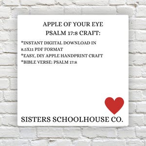 Christian Apple of Your Eye Handprint CRAFT - Religious Handprint Craft ...