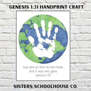 Creation Handprint Craft - Religious Handprint Craft - Bible Lesson ...