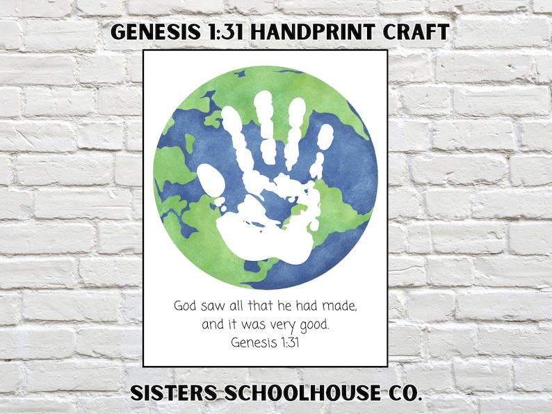 Creation Handprint Craft - Religious Handprint Craft - Bible Lesson ...