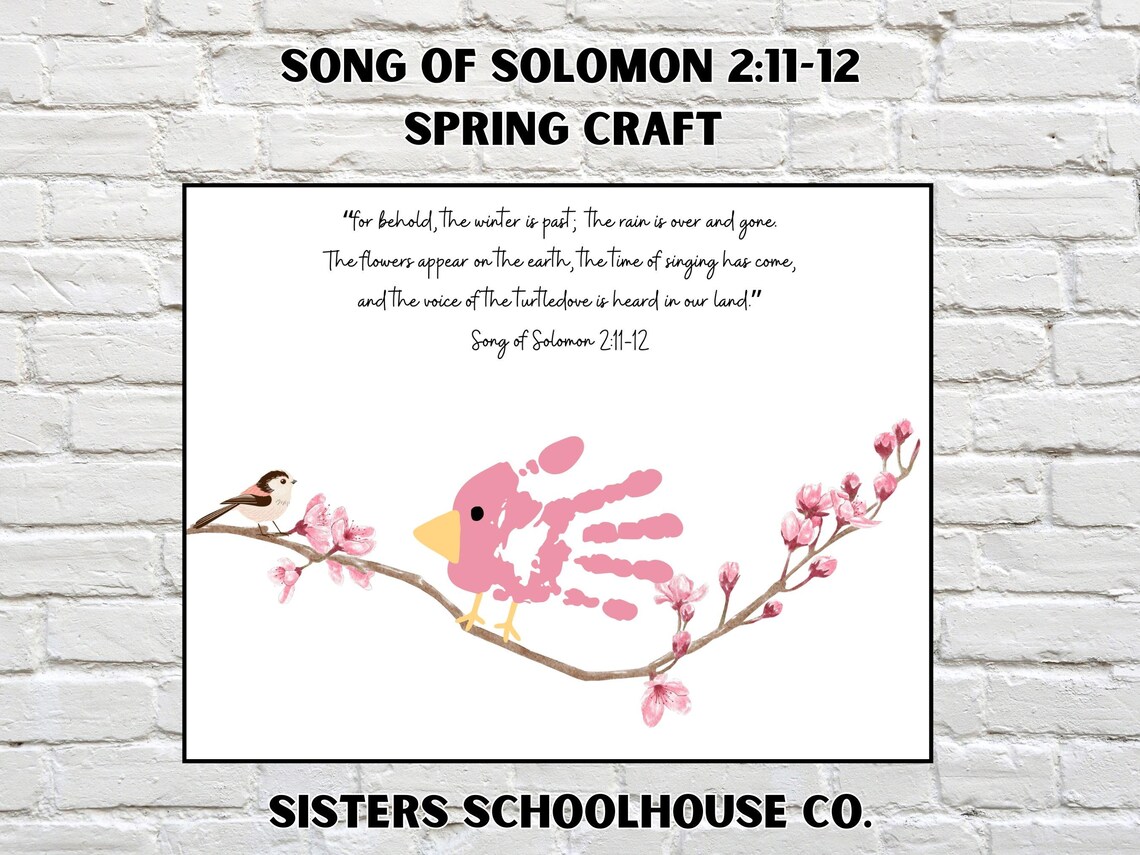 Christian Spring Handprint Craft, Song of Solomon, Bible Craft, DIY ...