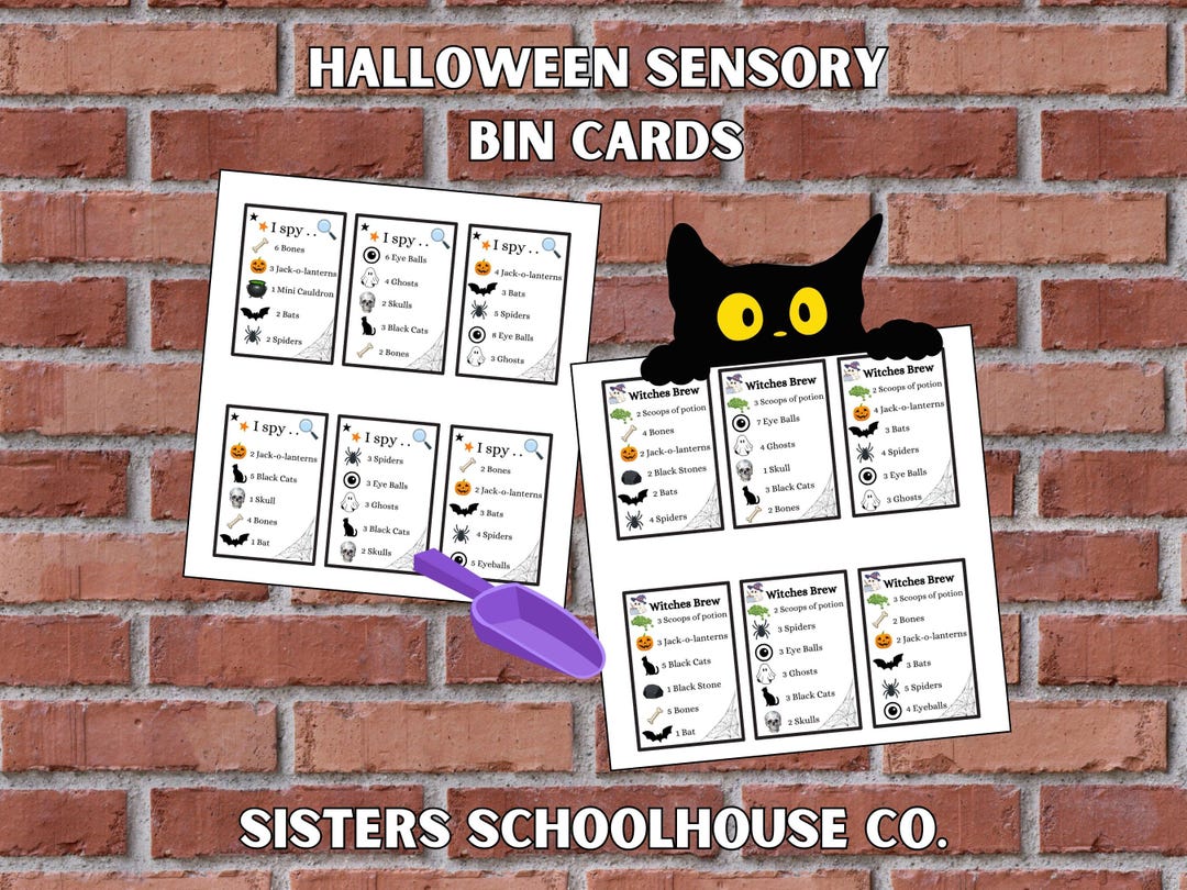 Halloween Sensory Bin Cards: I Spy and Witches Brew Activity Cards (PDF ...