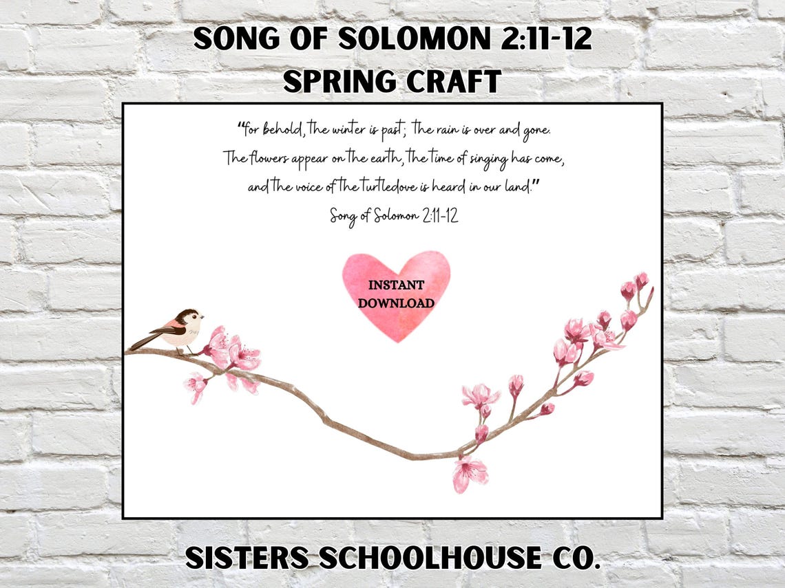 Christian Spring Handprint Craft, Song of Solomon, Bible Craft, DIY ...