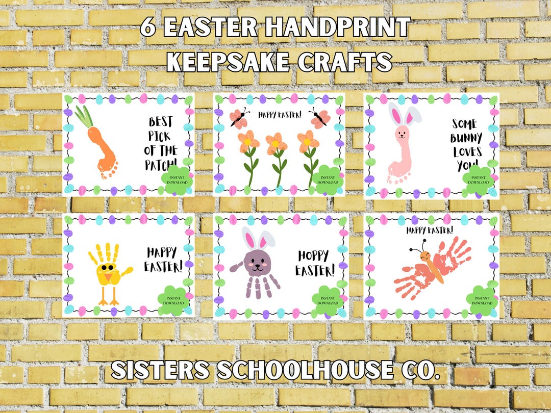 Easter Handprint Keepsake Art: DIY Kids Crafts (PDF) - Etsy