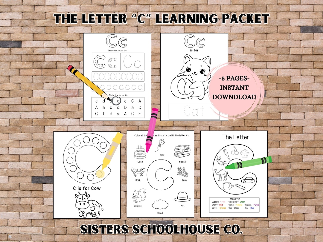 Letter C Worksheet Bundle: Preschool Kindergarten Learning (PDF) - Etsy
