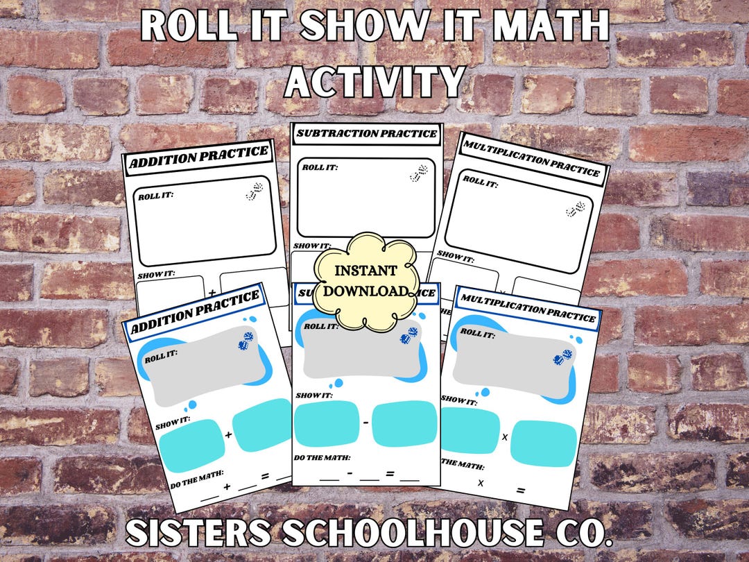 Dice Math Game: Roll It/show It - Elementary Homeschool (PDF) - Etsy