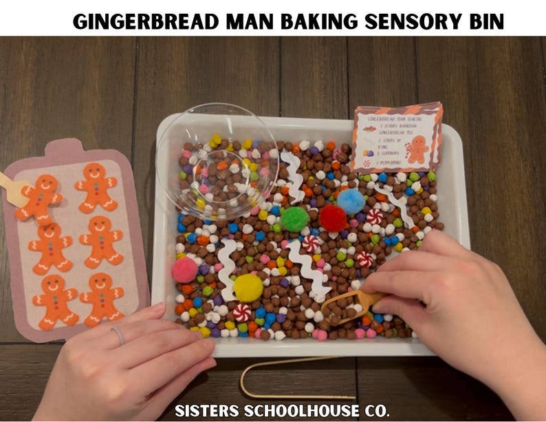 Gingerbread Man Baking Sensory Bin: Montessori Activity With Recipe ...