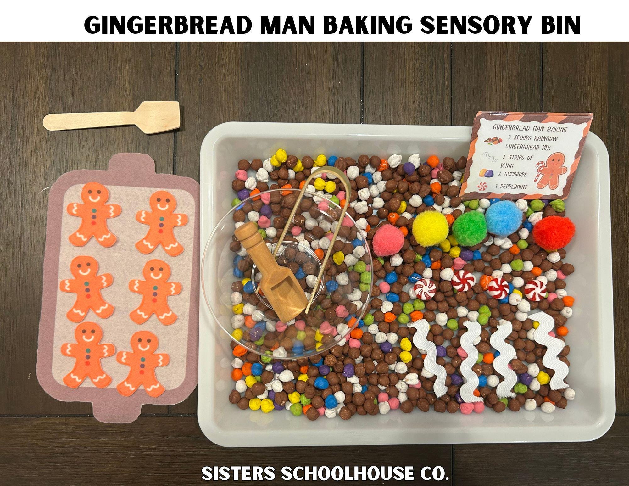 Gingerbread Man Baking Sensory Bin: Montessori Activity With Recipe ...