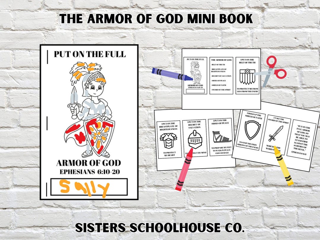 The Armor of God Mini Book, Bible Lesson, Sunday School Activity, Bible ...
