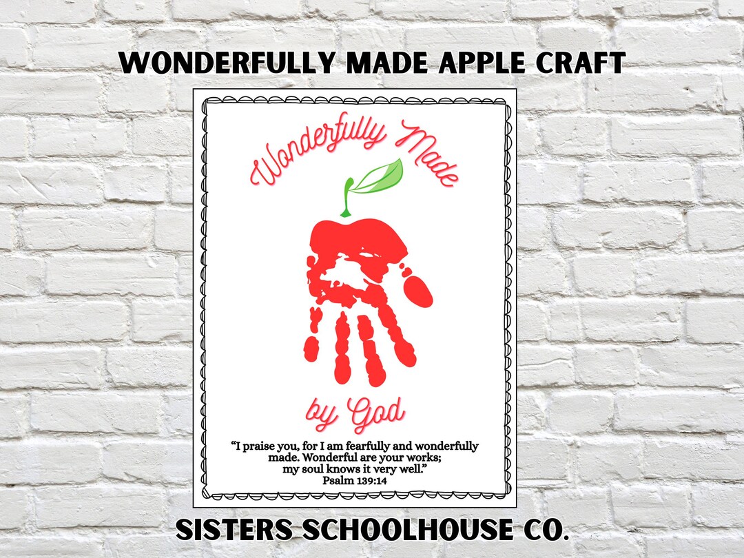 Christian Wonderfully Made by God Handprint Craft - Religious Handprint ...