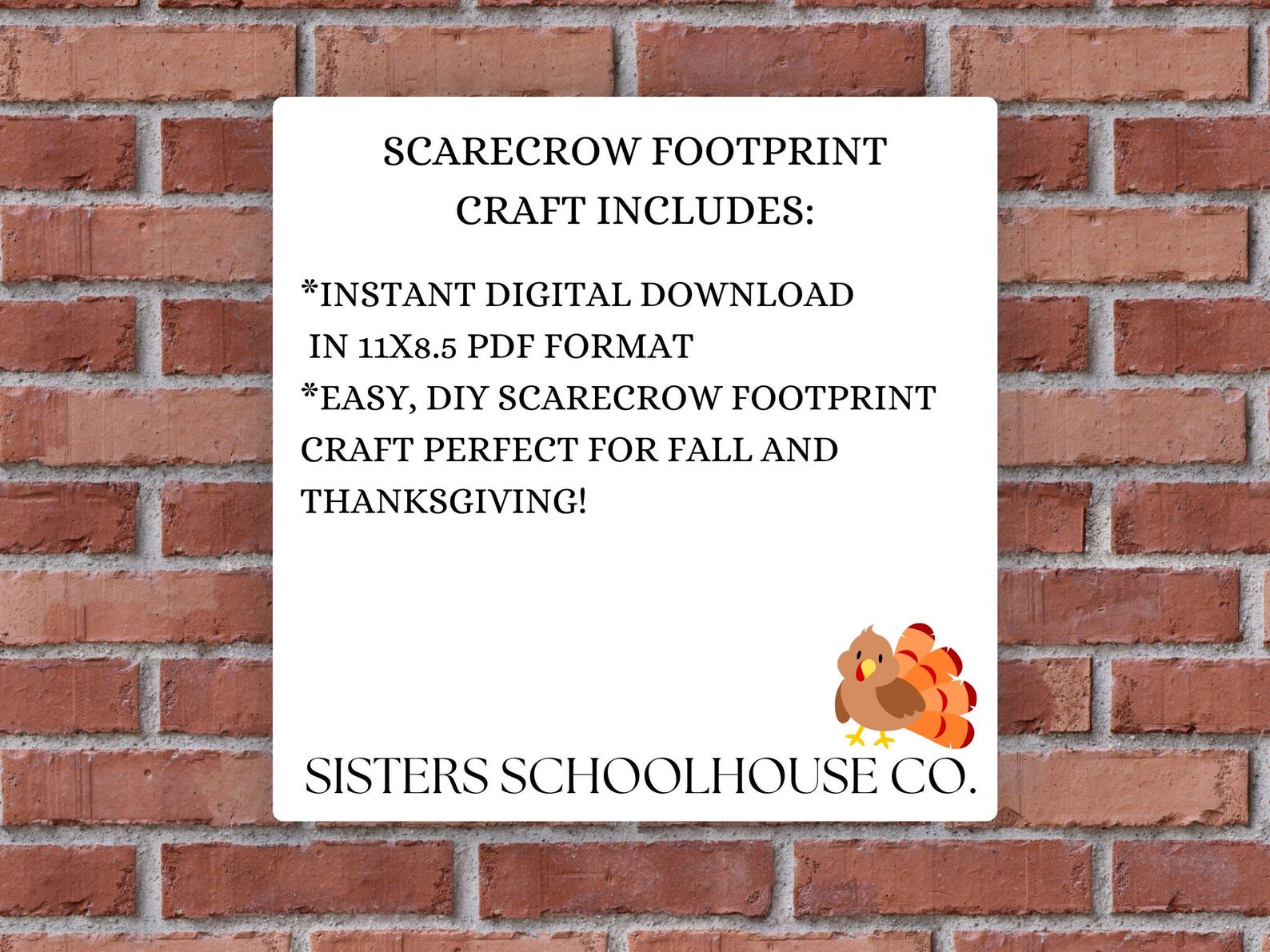 Scarecrow Footprint Craft: Autumn Keepsake (PDF Download 11x8.5in) - Etsy