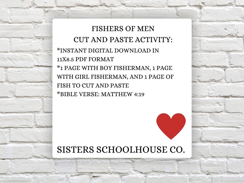 Fishers of Men Cut and Paste Activity, Bible Lesson (PDF Pattern) - Etsy
