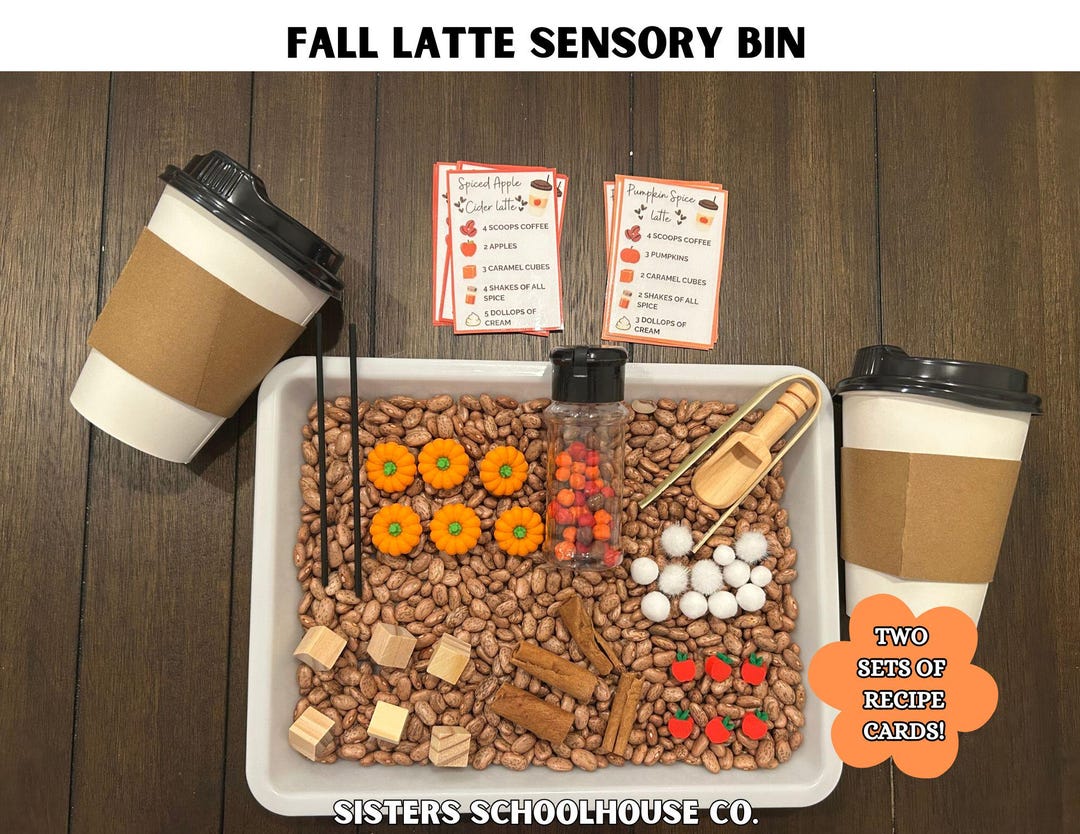 Fall Latte Recipes Sensory Bin: Montessori Play, Action Cards - Etsy