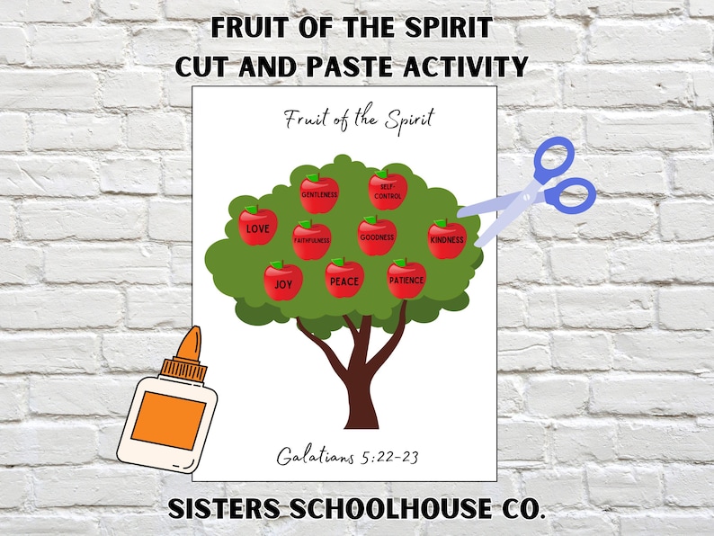 Fruit of the Spirit Cut and Paste Activity: Bible Lesson (PDF) - Etsy