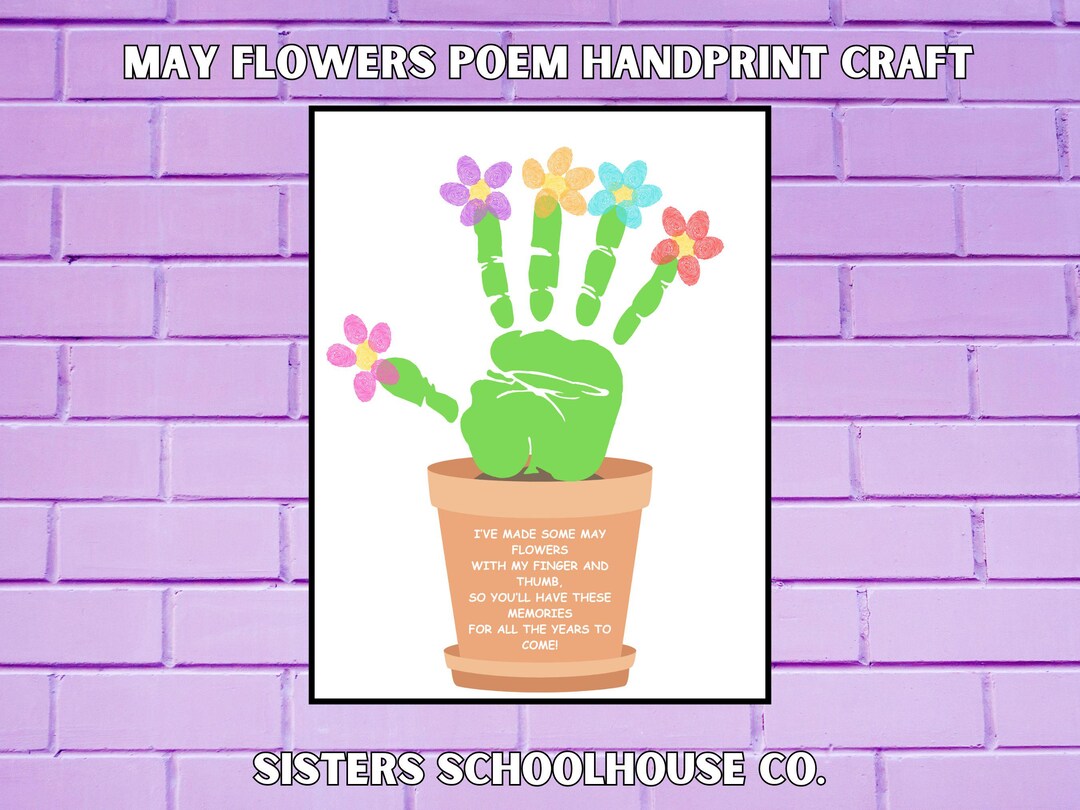 May Flowers Handprint Poem Craft: Mother's Day Keepsake (PDF) - Etsy
