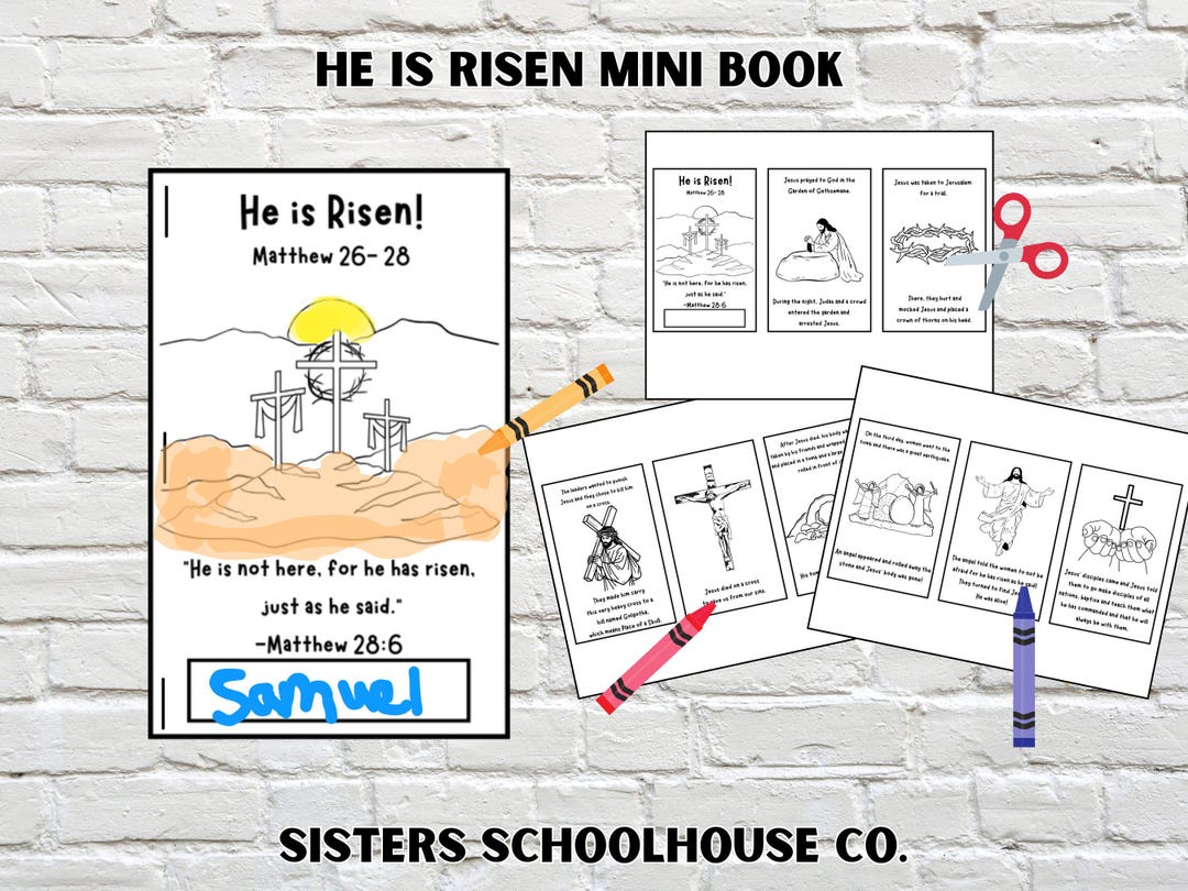He is Risen! Mini Book - Bible Lesson, Sunday School Activity, Bible ...