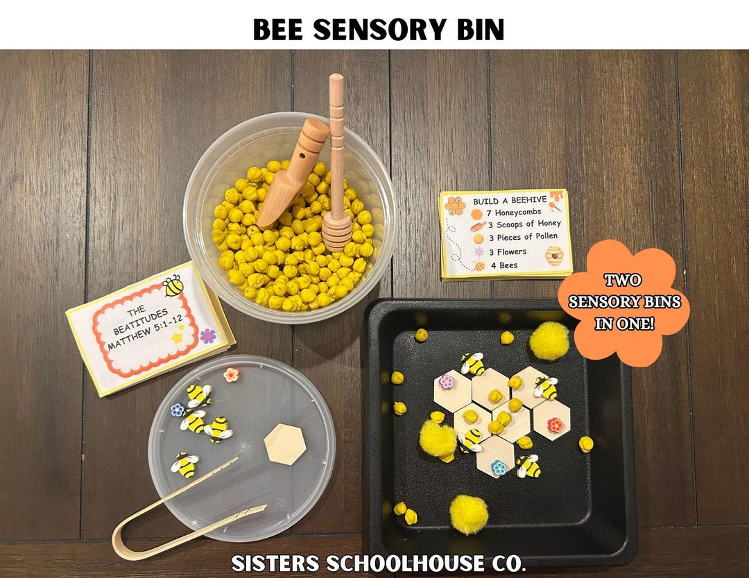 Two in One Bee Sensory Bin: the Beatitudes and Build a Beehive ...