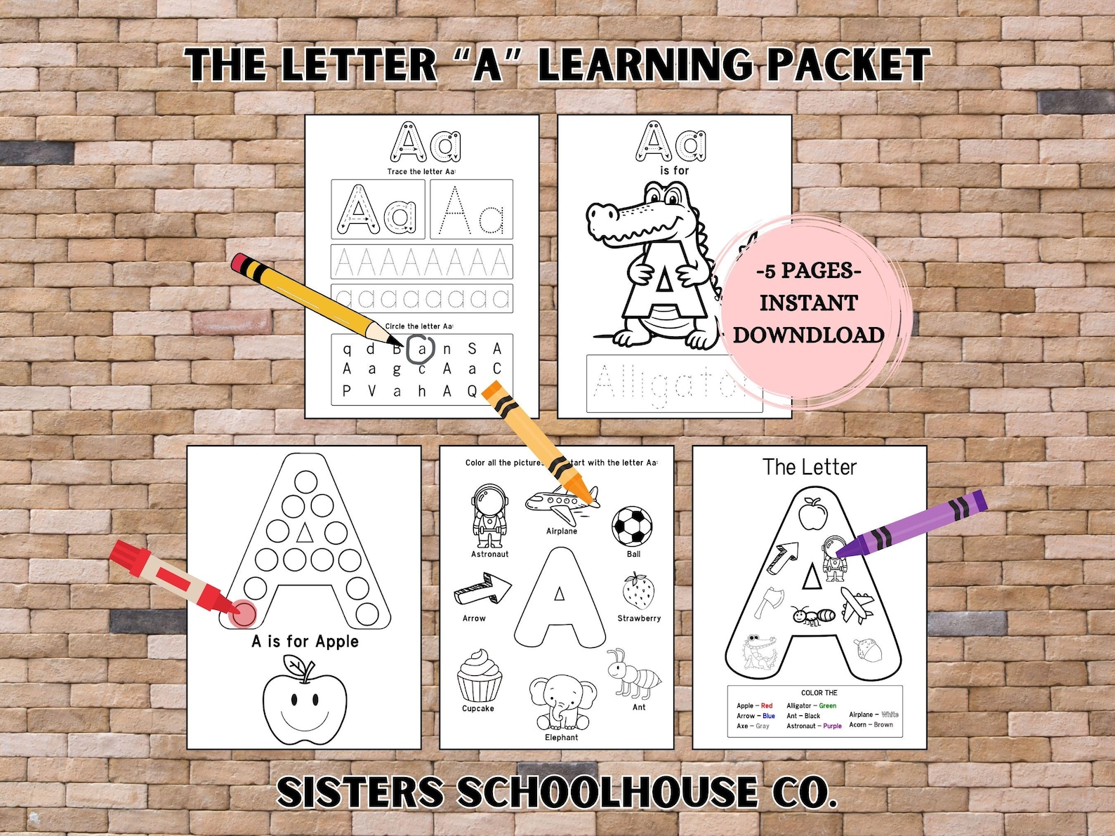 Letter A Worksheet Bundle: Preschool & Kindergarten Learning (PDF) - Etsy