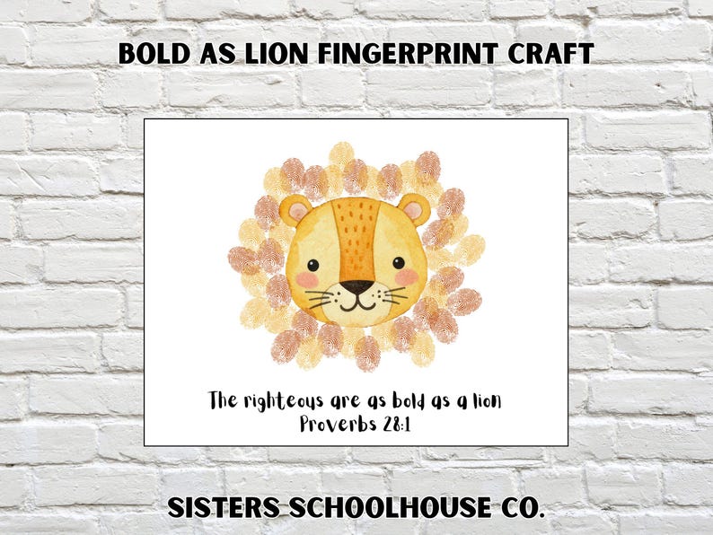 Bold as a Lion Fingerprint Craft - Religious Fingerprint Craft - Bible ...