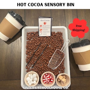 Hot Cocoa Sensory Bin Kit: Montessori Activity With Recipe Cards - Etsy