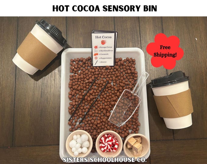 Hot Cocoa Sensory Bin Kit: Montessori Activity With Recipe Cards - Etsy