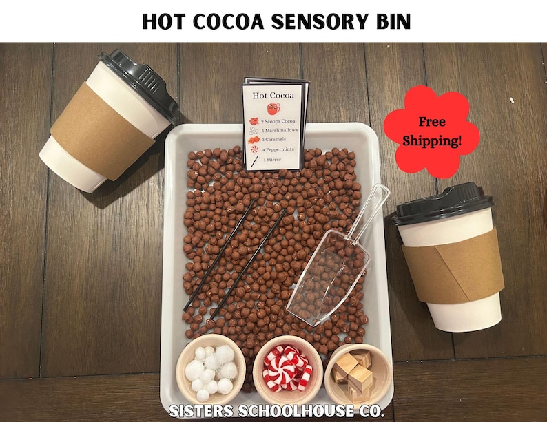 Hot Cocoa Sensory Bin Kit: Montessori Activity With Recipe Cards - Etsy