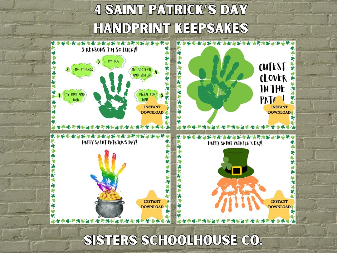 Saint Patrick's Day Handprint Keepsake Bundle, Preschool Printable ...
