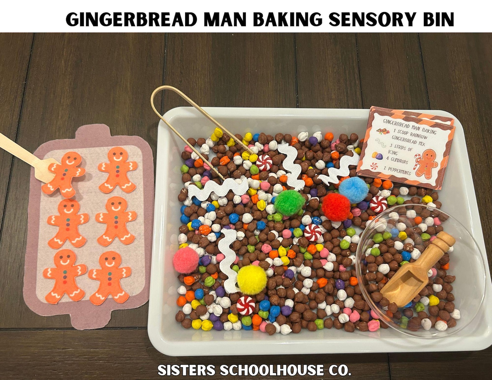 Gingerbread Man Baking Sensory Bin: Montessori Activity With Recipe ...