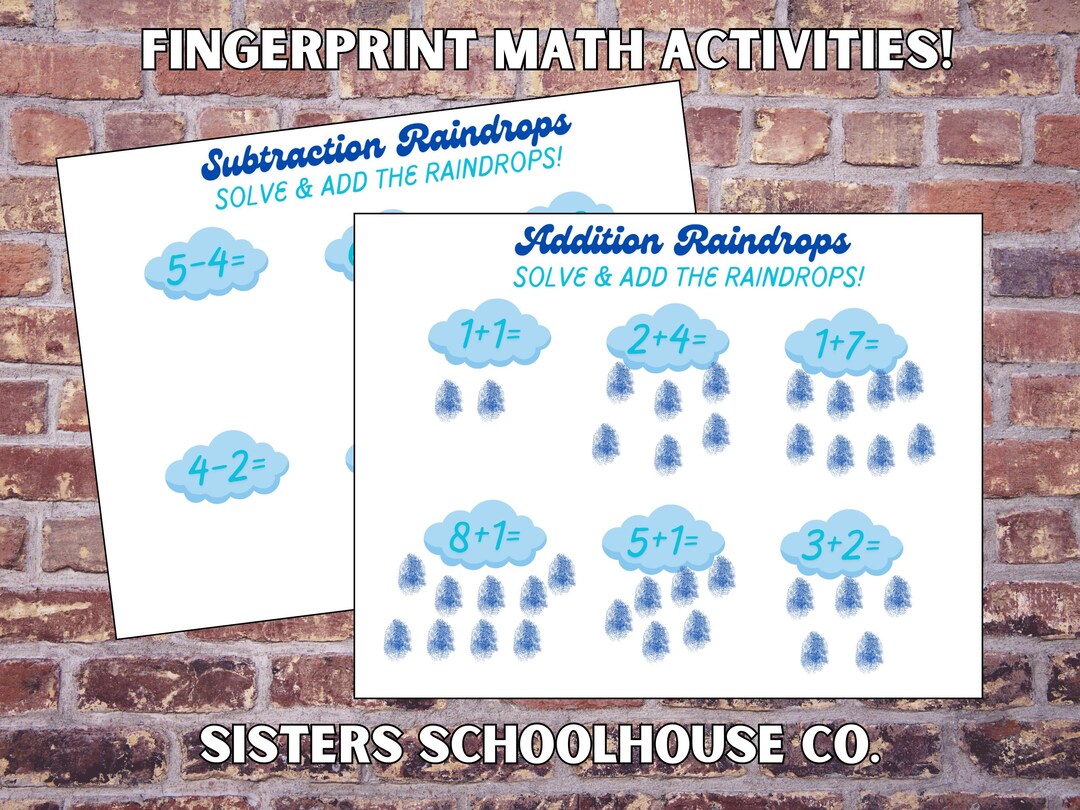 Finger Print Math, Printable Math Game, Addition/subtraction Activity ...