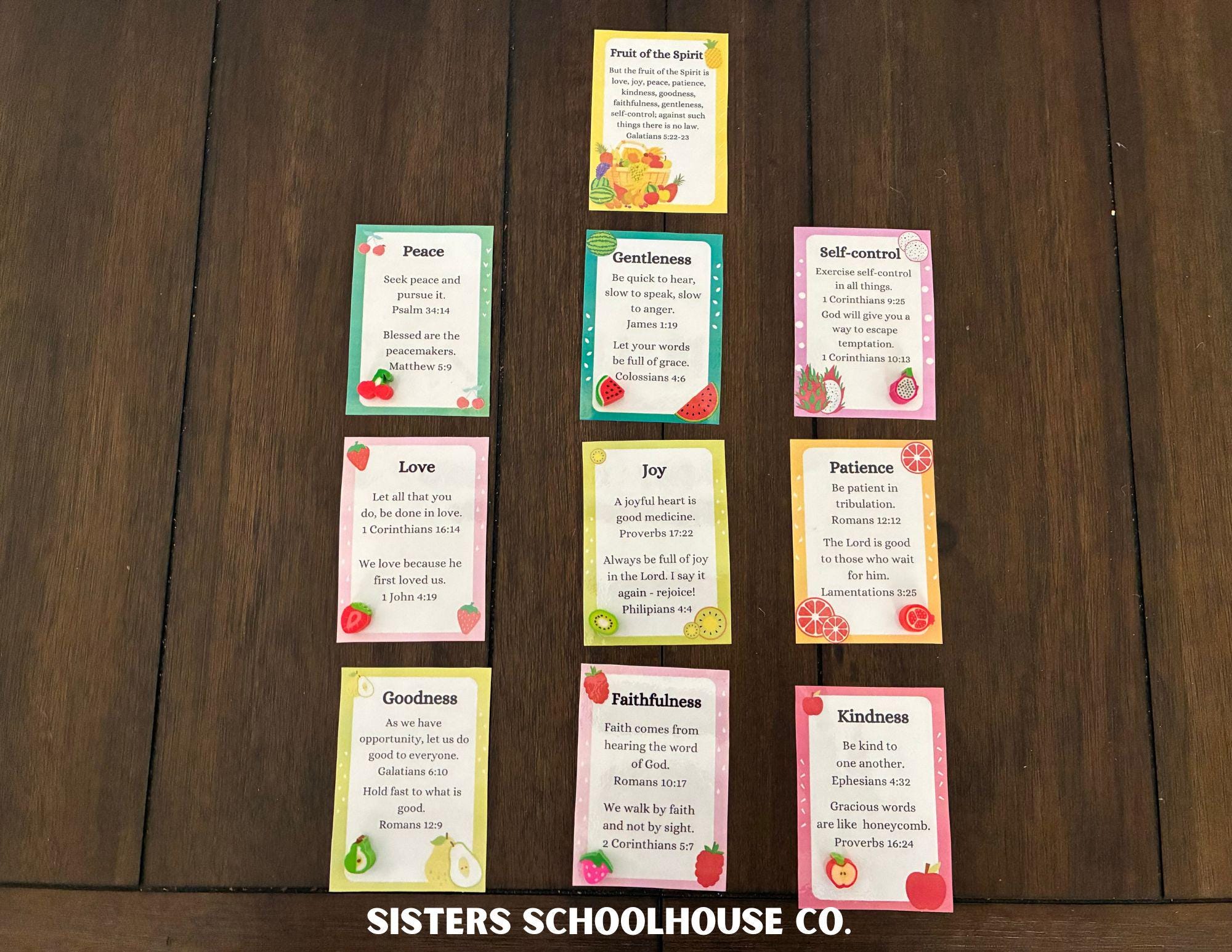 Fruit of the Spirit Sensory Bin Kit: Bible Verse Cards, Montessori Play ...