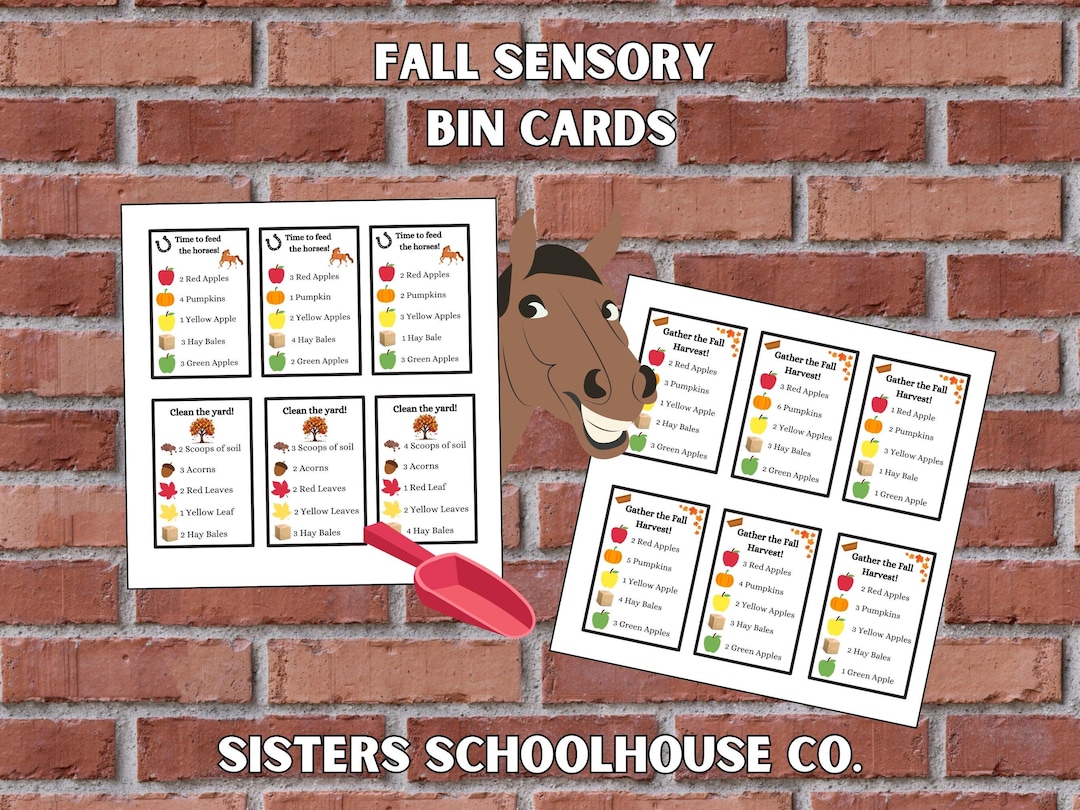 Fall Sensory Bin Cards: Homeschool Autumn Activities (PDF Download) - Etsy