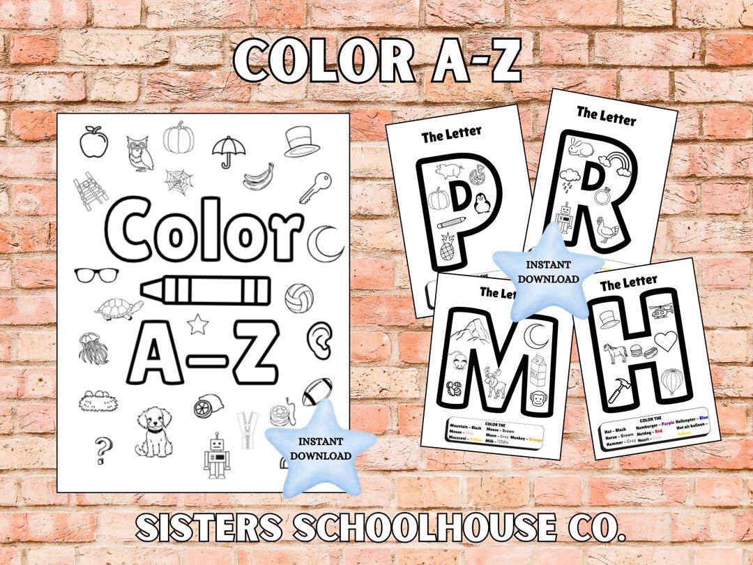 Color A-Z Worksheet Bundle, Preschool Printables, Kindergarten ...