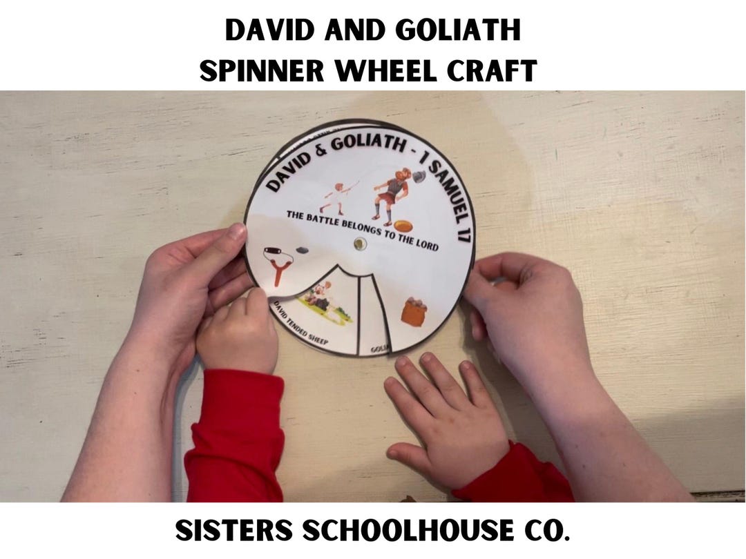 David and Goliath Spinner Wheel Craft: Bible Lesson (PDF Download) - Etsy