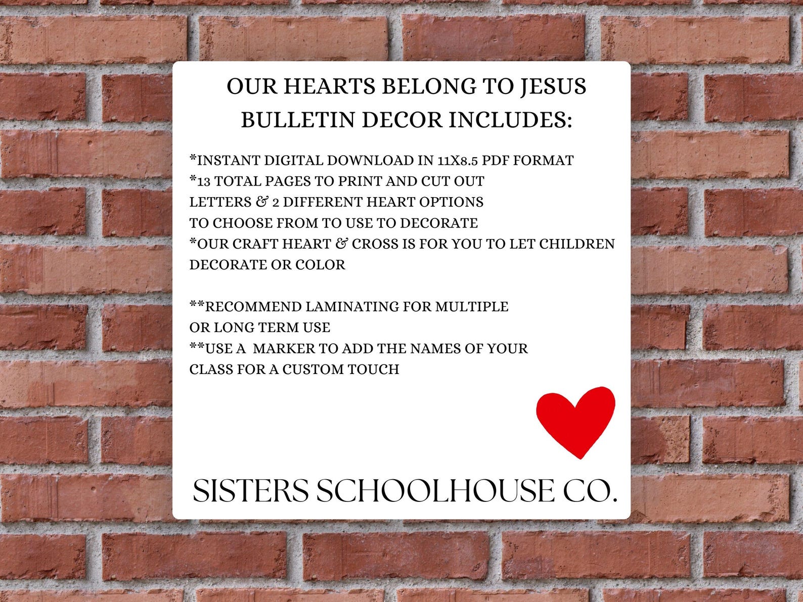 Our Hearts Belong to Jesus Sunday School Décor: Hearts Bulletin Board ...