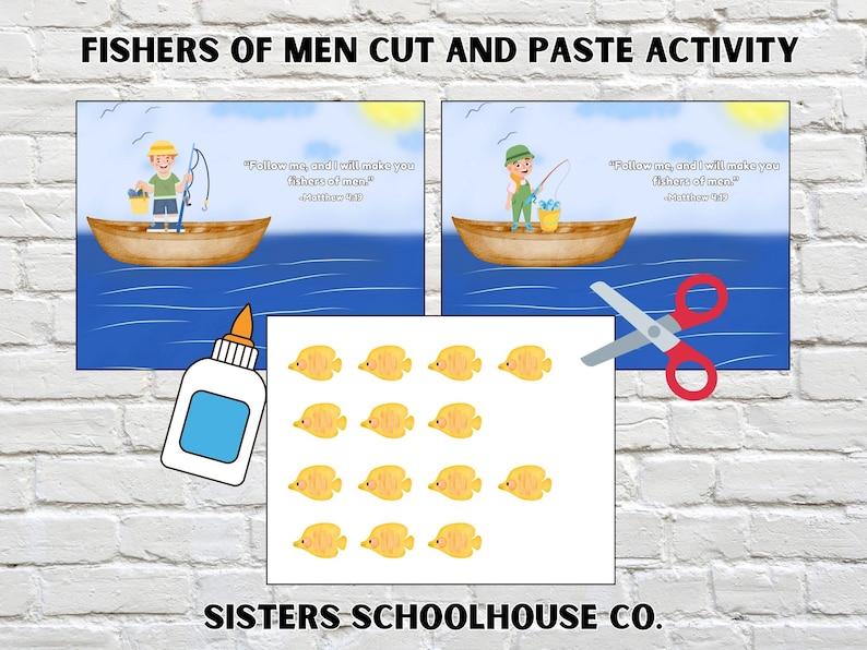 Fishers of Men Cut and Paste Activity, Bible Lesson (PDF Pattern) - Etsy