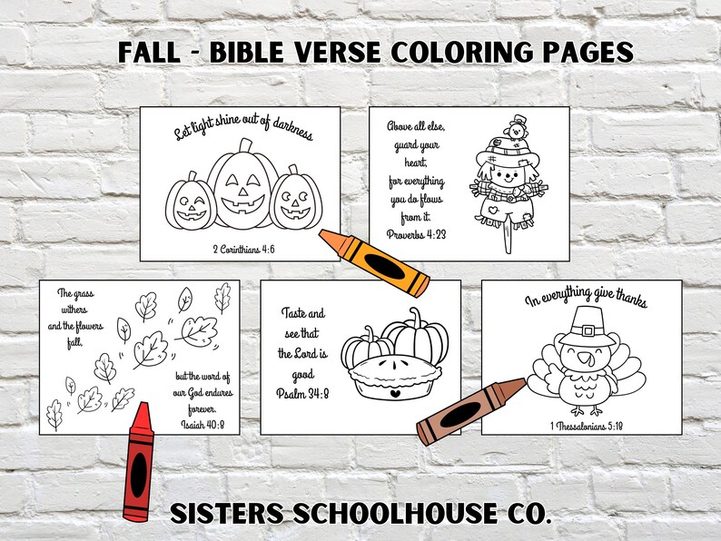 Fall Bible Verse Coloring Pages: Sunday School Activity (PDF Download ...