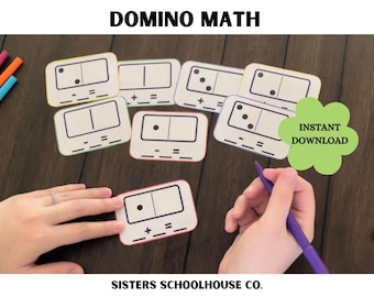 Domino Math Game: Addition & Subtraction Activity (PDF Download) - Etsy