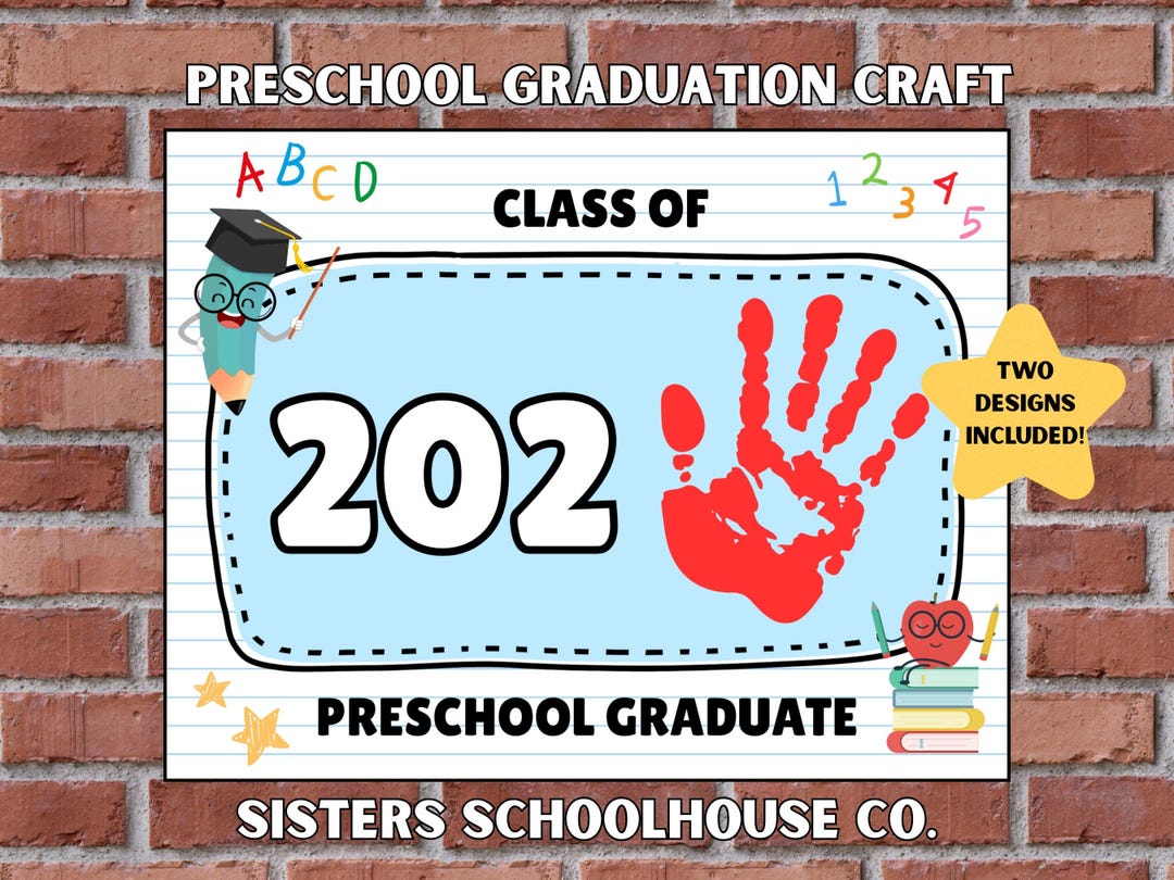 2025 Preschool/pre-k Graduation Handprint Craft, Graduation Craft ...