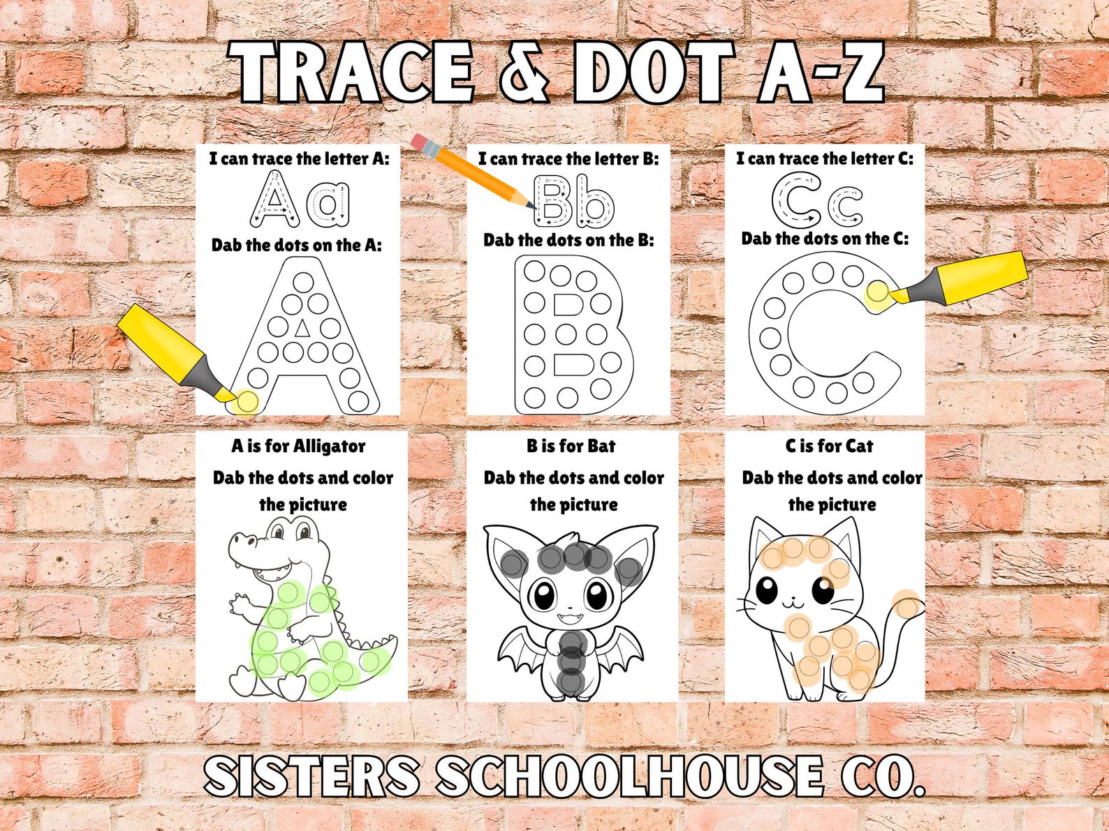 A-Z Trace and Dot Worksheet Bundle: Early Learning Printables (PDF) - Etsy