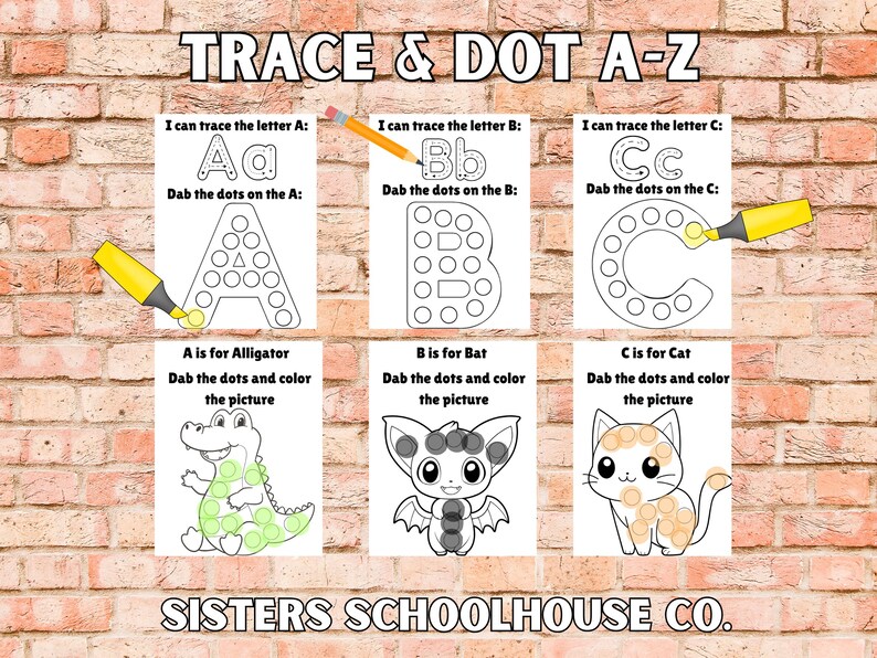 A-Z Trace and Dot Worksheet Bundle: Early Learning Printables (PDF) - Etsy