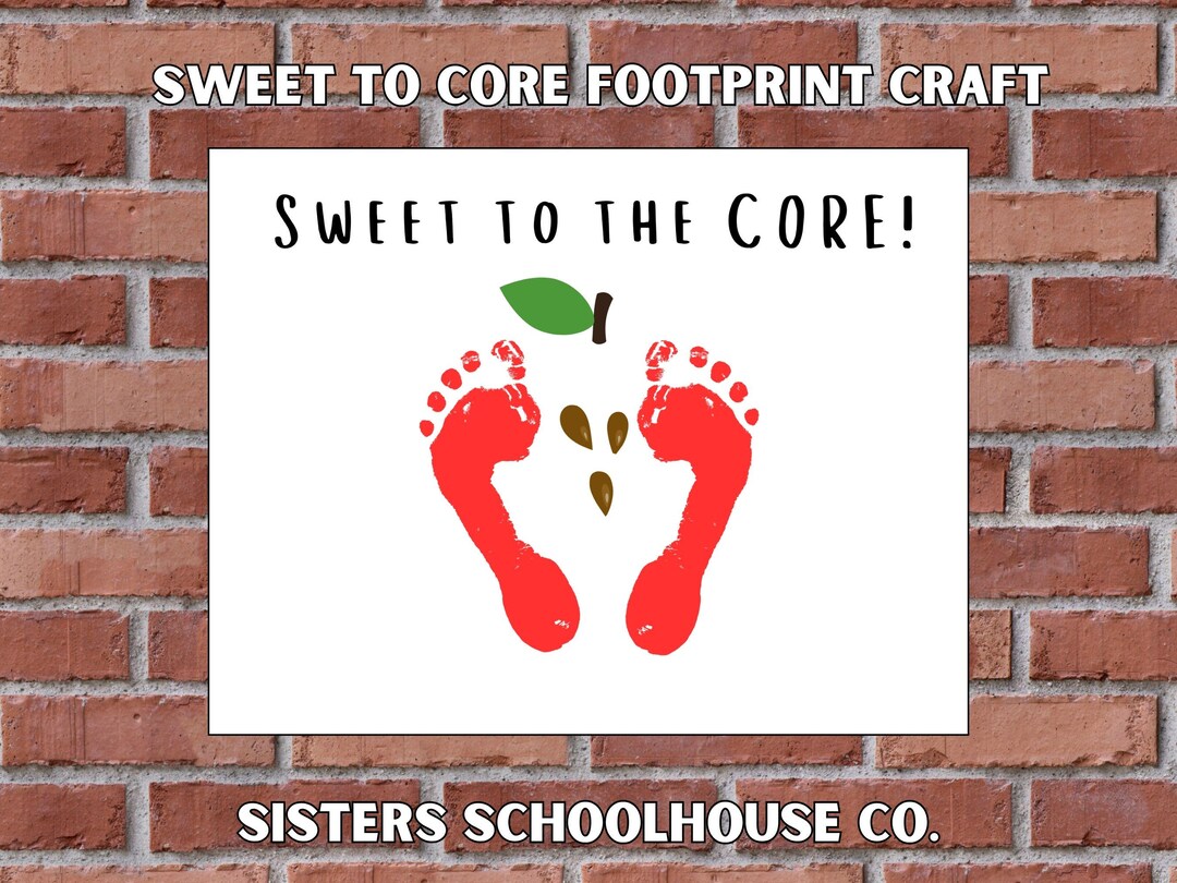 Apple Footprint Craft: Sweet to the Core DIY Keepsake (PDF Download) - Etsy